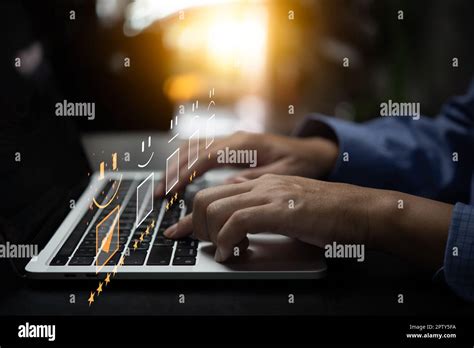 Businessman Using Laptop Computer Face Emoticon Smile In Satisfaction