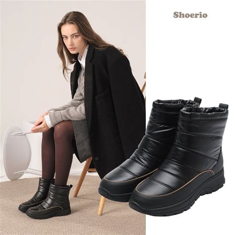 슈리오 새틴 패딩 퍼 부츠