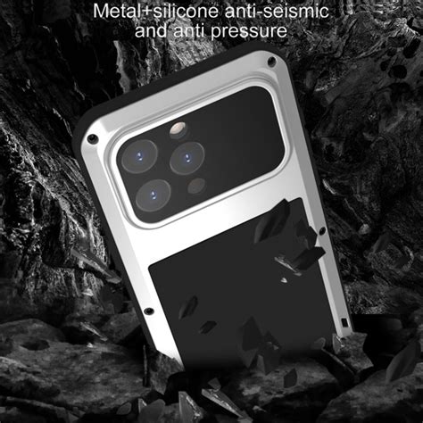 Противоударный чехол LOVE MEI Metal для iPhone 15 Pro Max - зеленый ...