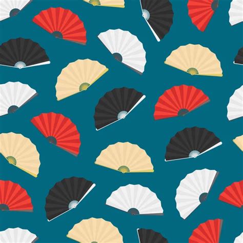 Colorful Japanese Fan Seamless Pattern Stock Vector Image By ©yuzach