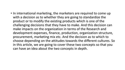 Product Standardization Vs Adaptation Pptx