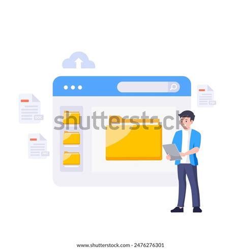 File Management Concept Data Storage Folders Stock Vector Royalty Free 2476276301 Shutterstock