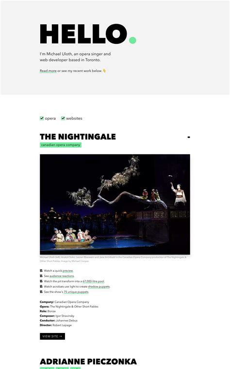 Michael Uloth One Page Website Award