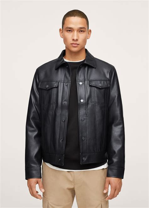 Chaqueta Efecto Piel Hombre Mango Outlet España