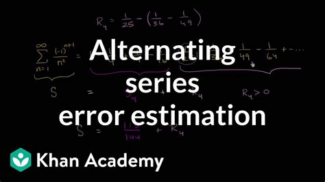 Alternating Series Remainder Series AP Calculus BC Khan Academy