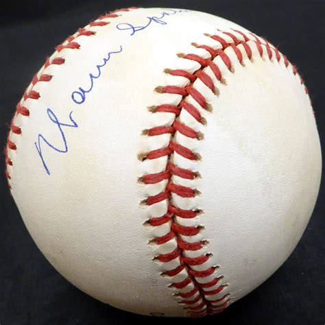Warren Spahn Autographed Signed NL Baseball Milwaukee Braves Beckett