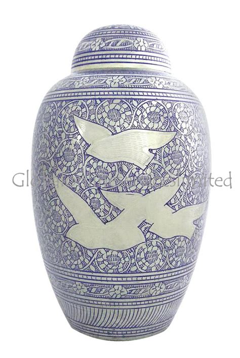 Large Dome Top Going Home Doves Adult Cremation Container For Ashes