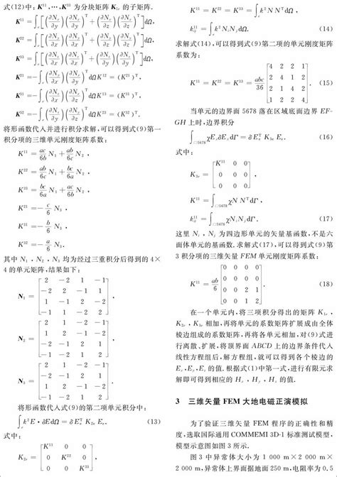 大地电磁三维矢量有限元正演模拟参考网