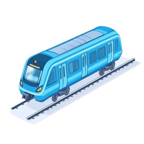 It Is A Minimalist And Modern Illustration Of A Blue Train Which Is