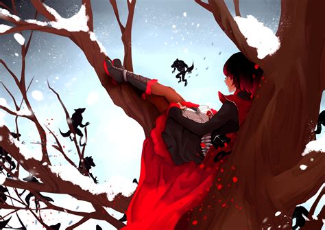 Ruby Rose Reading Up In The Tree [rwby] Scrolller