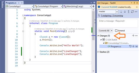 Git Visual Studio V Line Staging CodeProject