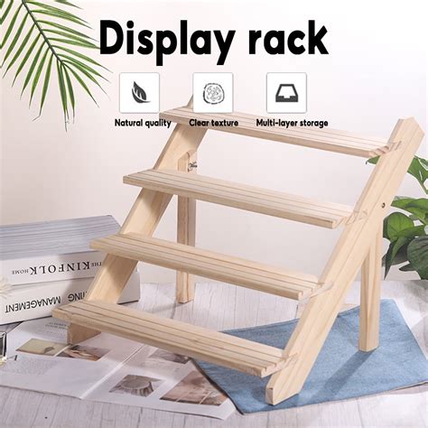 4 Layer Display Storage Rack Indoor And Outdoor Solid Wood Plant Rack