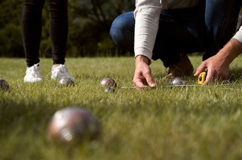 Free Photo Man Measuring Distance Front View