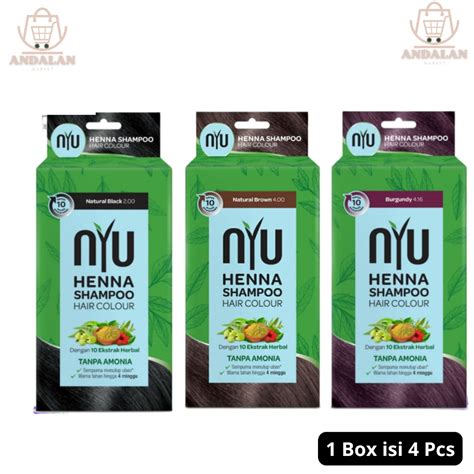 Sampo Nyu Henna Shampoo Hair Color Natural Hair Dye Shampoo Shopee