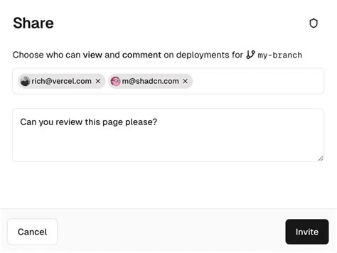 sharing a preview deployment