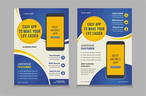 Premium Vector Mobile App Promotion Flyer Design Template Flier