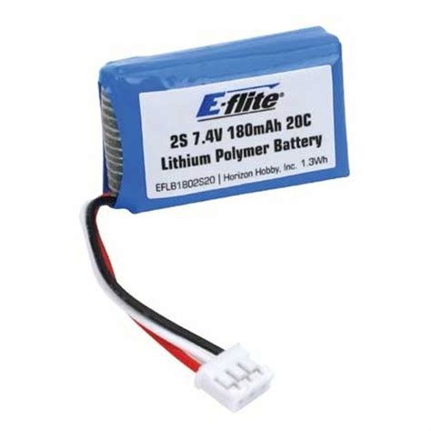 E Flite 180mah 2s 2 Cell 20c Lipo Battery Pack