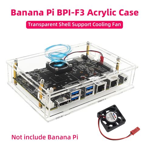 Banana Pi BPI F Acrylic Case Transparent Shell Optional Cooling Fan Copper Heatsinks For BPI F