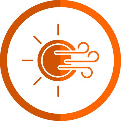 Windy Glyph Orange Circle Icon 42781460 Vector Art At Vecteezy