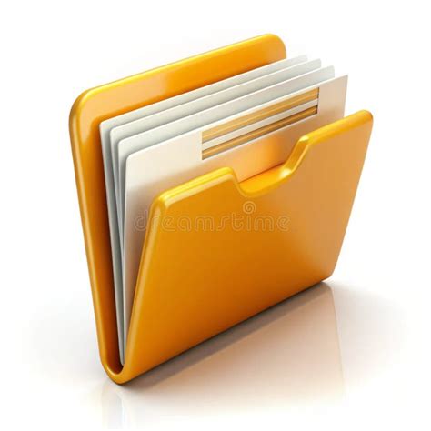 3d Render Document Folder Icon Isolated On White Background Stock Illustration Illustration Of