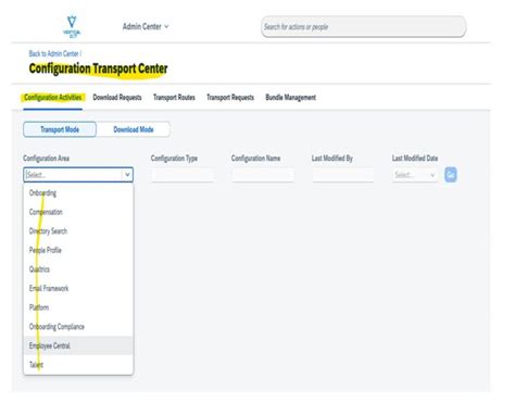 Configuration Transport Center Ctc In Sap Successfactors Vertical