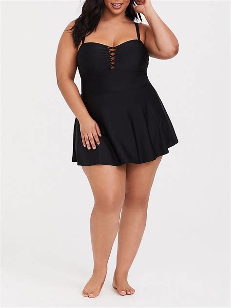 Csndyce Plus Size Skirt Swimsuit For Women One Piece Tummy Control