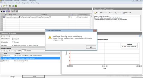 Loadrunner Controller运行不了，提示cannot Create Vusersloadrunner Controller