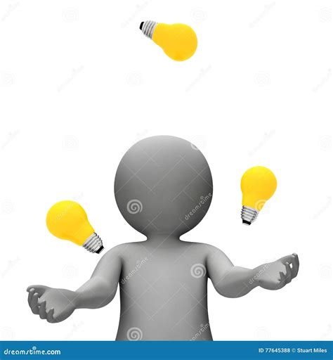 idea character shows power sources and ability 3d rendering stock