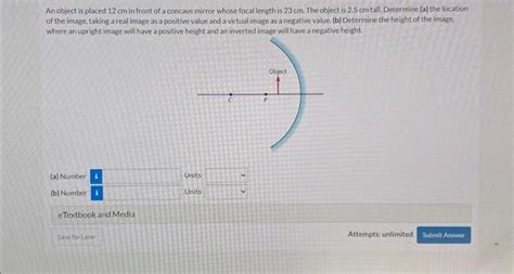 Solved An Object Is Placed 12 Cm In Front Of A Concave Chegg Com