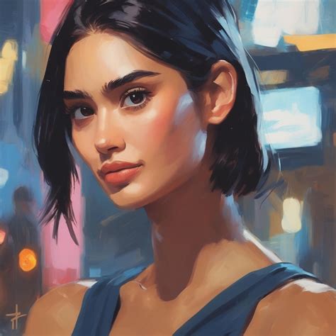 Premium AI Image Acrylic Painting Cute Girl Trending On Pixiv Fanbox