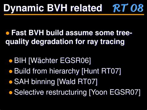 ppt efficient clustered bvh update algorithm for highly dynamic