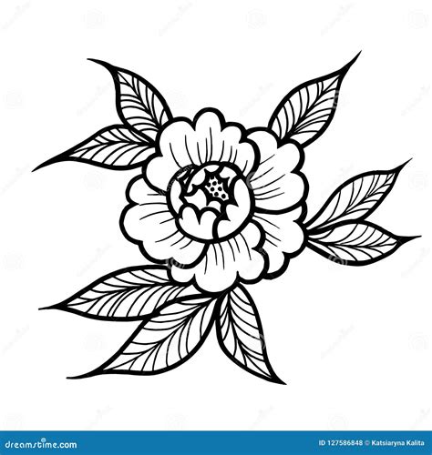 Tattoo Rose Flower Vector Illustration Art Isolated Vector Stock