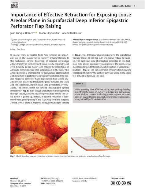 Pdf Importance Of Effective Retraction For Exposing Loose Areolar