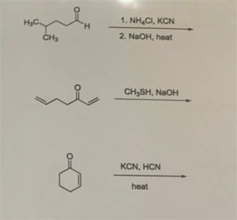 Solved 1.NH4CI, KCN 2. NaOH, heat CH3 CH3SH, NaOH KCN, HCN | Chegg.com