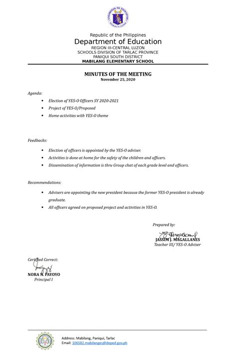 Yeso Officers Minutes Pictorials Department Of Education Region Iii Central Luzon Schools