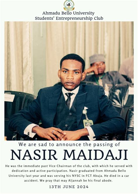 Its With Deep Sorrow We Announce The Passing Of One Of Us Nasir Maidaji Who Died In A Car