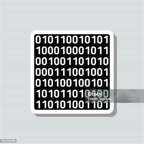 이진 코드 회색 배경에 아이콘 스티커 0에 대한 스톡 벡터 아트 및 기타 이미지 0 1 3차원 형태 Istock
