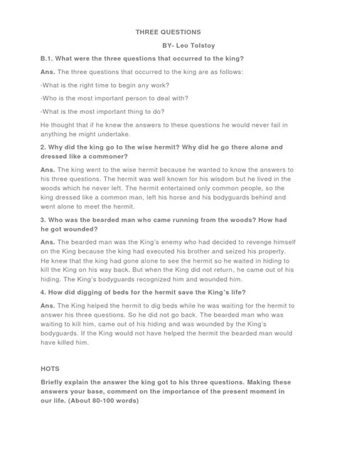 Three Questions Solution Pdf Three Questions Solution Pdf