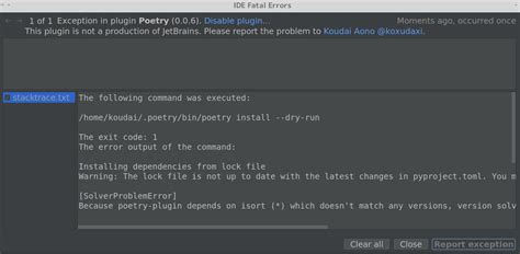 Support Poetry Errors Issue 24 Koxudaxi Poetry Pycharm Plugin GitHub