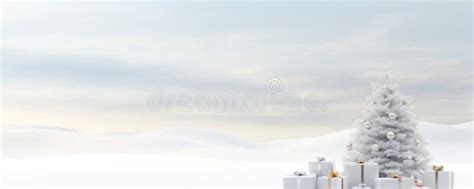 Simplified Christmas Backdrop Featuring A Tree And T Boxes Stock