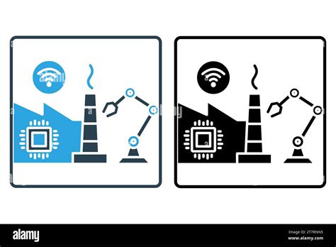 Smart Factory Icon Smart Technology For Automation Efficiency And Real Time Monitoring In