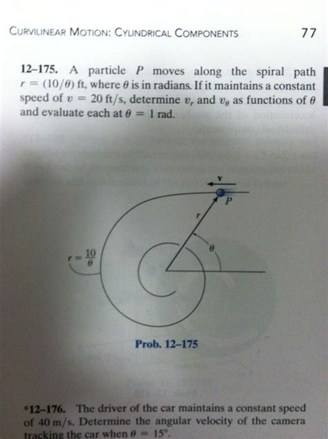 I Am Not Sure How To Get The Different R Dot Theta Chegg Com