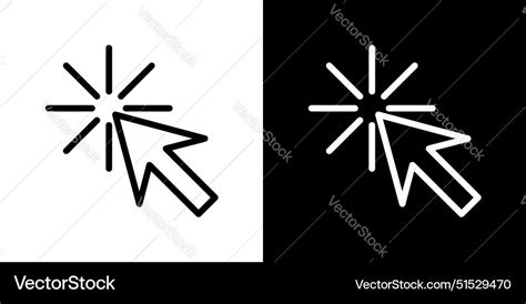 cursor icon set click arrow symbol web mouse vector image