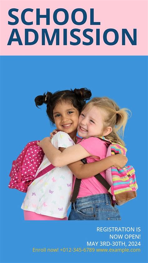 School Admission Facebook Story Template Premium Editable Template