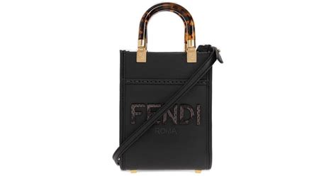 Fendi Sunshine Mini Tote Bag In Black Lyst