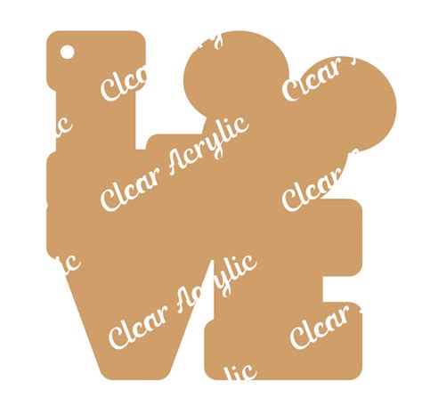 Love Mouse Ears Acrylic Key Chain Blank Moxie Vinyls
