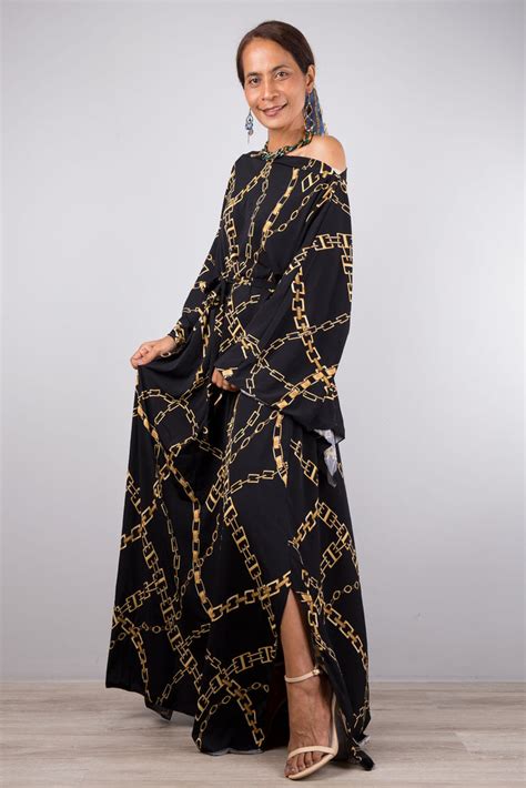 Black Kaftan Maxi Dress Boho Evening Dress Oversized Kaftan Dress