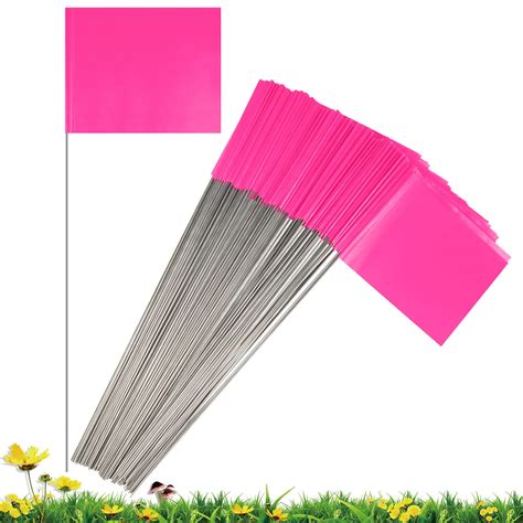 Ikayas Marking Flags Marker Flags For Lawn 50 Pack 4 5 15 Inch White Pvc Small Yard Flags