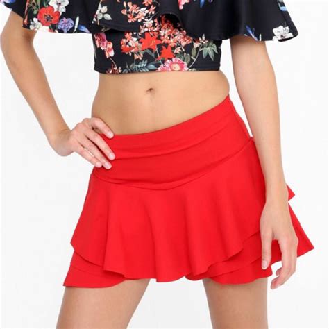 New Womens Falbala High Waist Skorts Holiday Ladies Casual Skirt Shorts