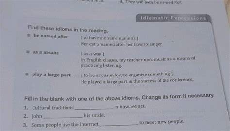 Find These Idioms In The Reading Be Named StudyX